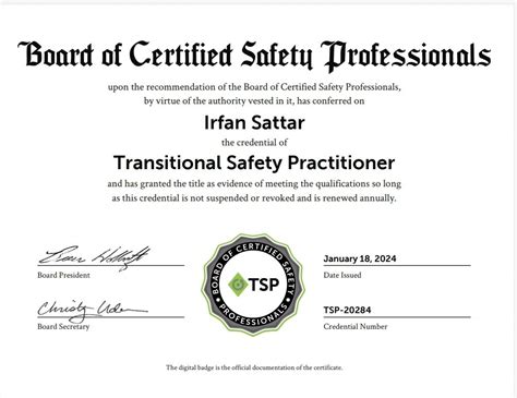 Irfan Sattar Idip Nebosh On Linkedin Tsp Status Has Been Activated And Validated Till Dec 2025