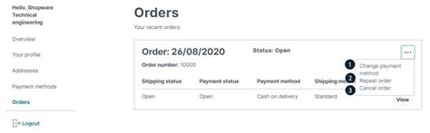 Shopware 6 Orders