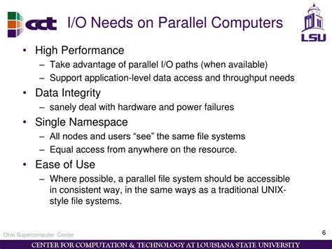 Ppt High Performance Computing Concepts Methods And Means Parallel Io File Systems And