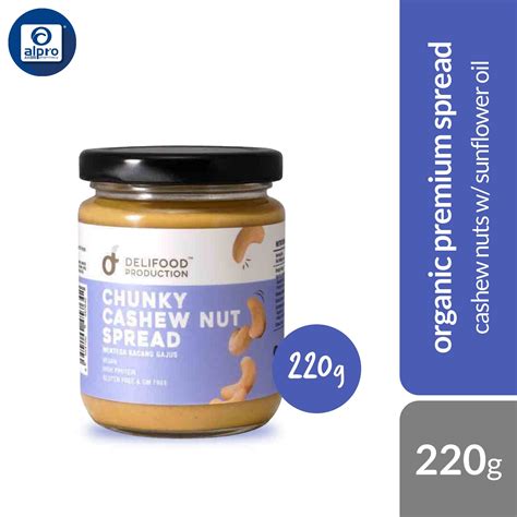 Delifood Chunky Cashew Nut Butter Spread 220g Cashew Nuts With