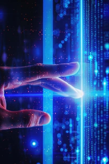 Premium Photo Finger Touching Digital Lock Cybersecurity Concept