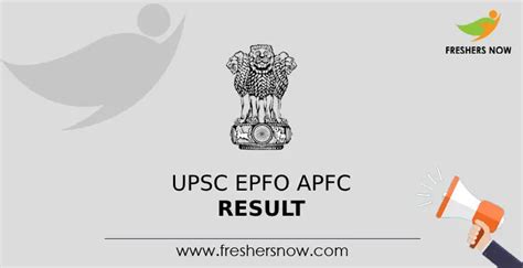 UPSC EPFO APFC Final Result 2024 Out Cut Off Merit List
