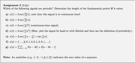 Solved Assignment 3 3 5p Which Of The Following Signals Chegg