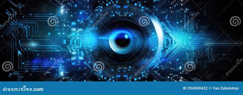 Iris Scanning Technology For Secure Authentication Stock Illustration