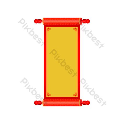 Red Ancient Writing Scroll Without Matting CDR PNG Images Free Download Pikbest