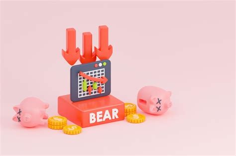 Premium Photo 3d Render Downtrend Candlestick Chart With Stack Of