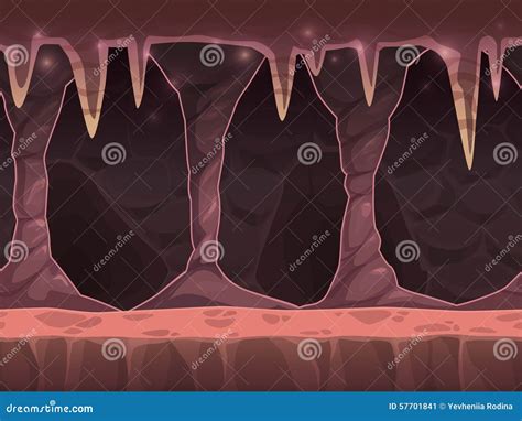 Seamless Cartoon Cave Landscape Stock Illustration Illustration Of