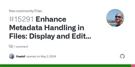 Enhance Metadata Handling In Files Display And Edit Keywords Metadata · Issue 15291 · Files