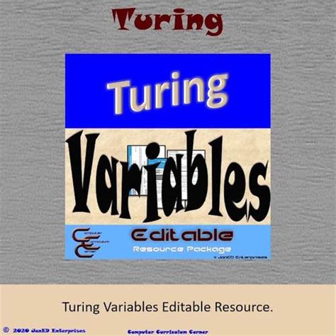 Coding Distance Learning Turing 4 Variables Editable Resource Package