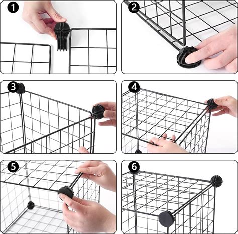 Buy Awtatos Wire Cube Storage Metal Grids Bookcase Modular Storage Cube Bookshelf 16 Cube Closet