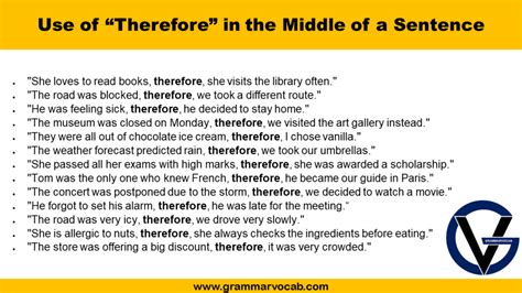 How To Use Therefore In The Middle Of A Sentence GrammarVocab