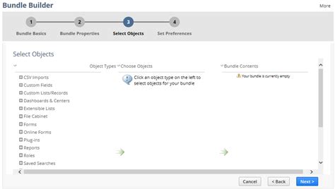 Netsuite Applications Suite Step 3 Select Objects