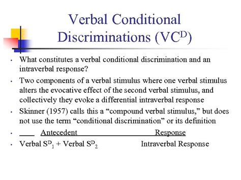 The Role Of Verbal Conditional Discriminations In Intraverbal