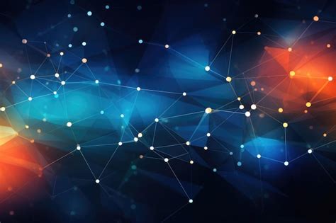 Premium AI Image Abstract Polygonal Space Low Poly Dark Background With Connecting Dots And