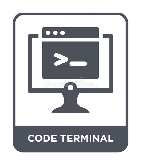 Code Terminal Icon In Trendy Design Style Code Terminal Icon Isolated On White Background Stock