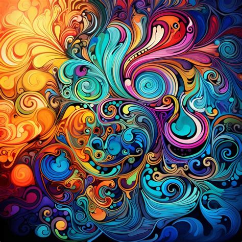 Abstract Design With Swirling Colors And Intricate Patterns Premium Ai Generated Image