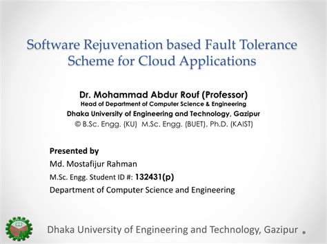 Pdf Software Rejuvenation Based Fault Tolerance Scheme For Cloud