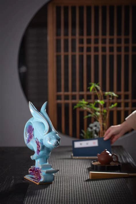 工艺美术大师李亚洲钧瓷兔飞猛进平步青云吉祥尊花釉 窑变瓷详情图片 哔哩哔哩