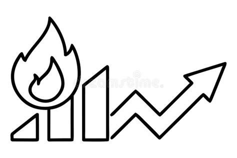 Fire Flame And Upward Trending Graph Icon Chart Stock Illustration
