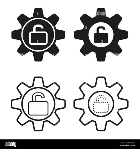 Gear Lock Icons Vector Symbol Padlock Outline Security Settings Stock Vector Image And Art Alamy