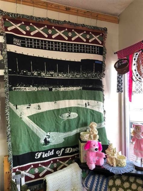 Baseball Field Of Dreams Throw Rug Tapestry Woven Afghans Cotton Wall