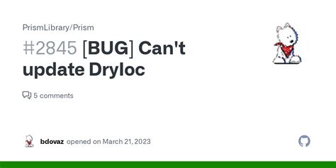Bug Cant Update Dryioc · Issue 2845 · Prismlibraryprism · Github