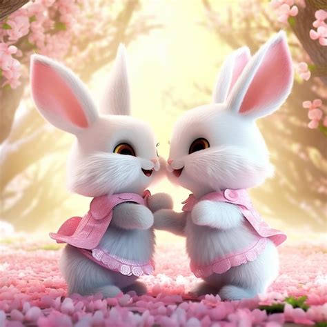 Premium Ai Image A Pink Bunny With A Pink Bow And A Pink Bow Is
