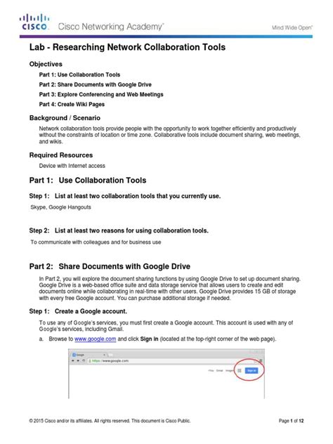 1 1 1 8 lab researching network collaboration tools pdf wiki