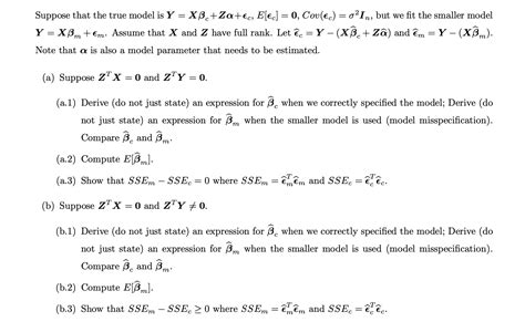 Solved Suppose That The True Model Is Chegg
