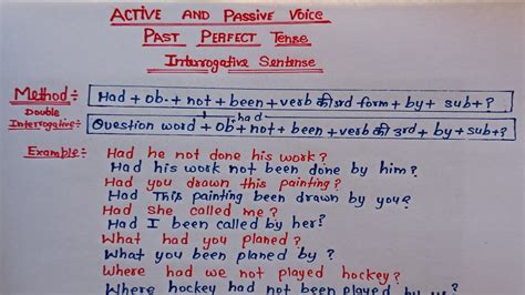 Active And Passive Voice Past Perfect Interrogative Sentence