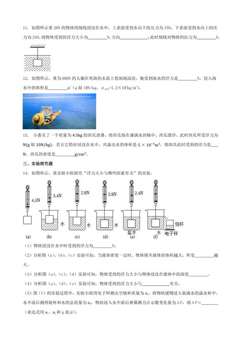 2024年中考物理一轮复习专题讲义：浮力（含答案）21世纪教育网 二一教育