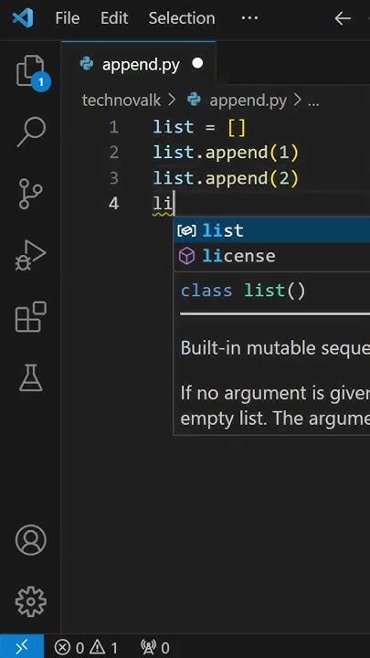 How To Add Items For A Empty List In Python Append 🐍 Shorts Python Pythonprogramming