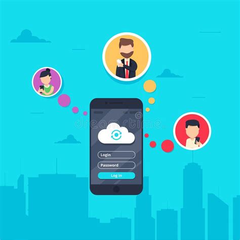 Cloud Synchronization Concept Design Flat Illustration Of Men And