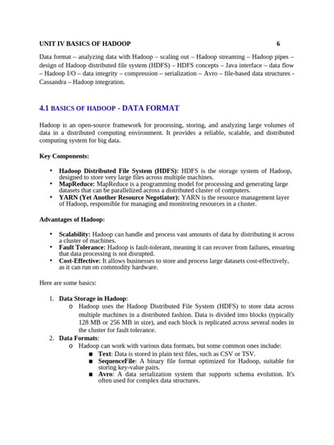 Unit 4 Bda Pdf Apache Hadoop Map Reduce