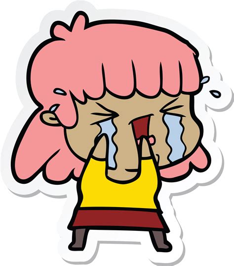 Sticker Of A Cartoon Woman In Tears 45202139 Png