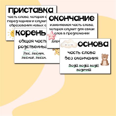 Наглядный материал для стенда или доски по составу слова 2 класс