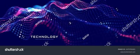 Cyber Big Data Flow Particles Bokeh Stock Vector Royalty Free