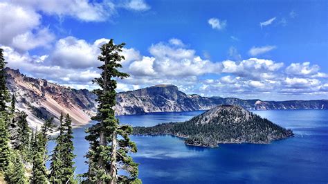 Fonds Decran 1366x768 Usa Lac Montagnes Île Ciel Photographie De