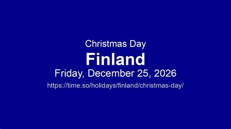 Christmas Day 2026 In Finland Dates And Observance Timeso