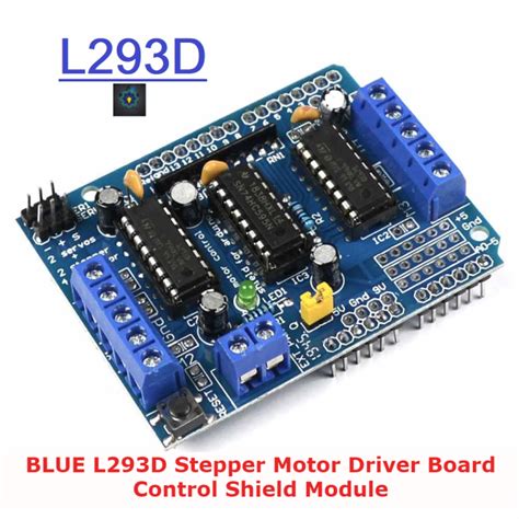 Blue L293d Stepper Motor Driver Board Control Shield Module Solar