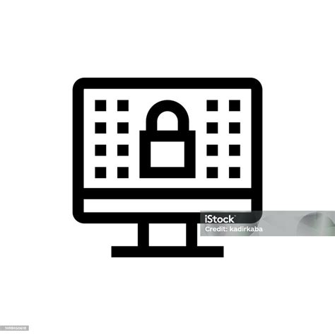 Data Encryption Line Icon Design Pixel Perfect Editable Stroke Logo Sign Symbol Stock