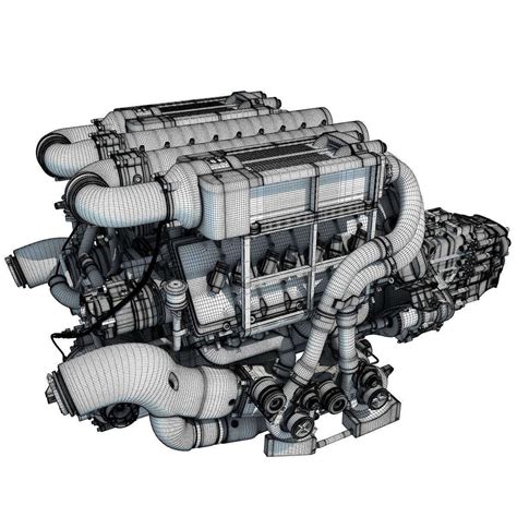 Bugatti W16 Engine Animation
