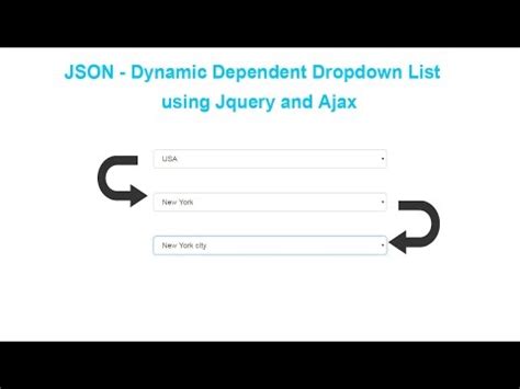 JSON Dynamic Dependent Dropdown List Using Jquery And Ajax YouTube