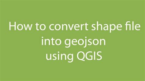 How To Convert Shape File Into Geojson Youtube
