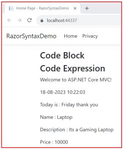 Razor Syntax In ASP NET Core MVC Dot Net Tutorials