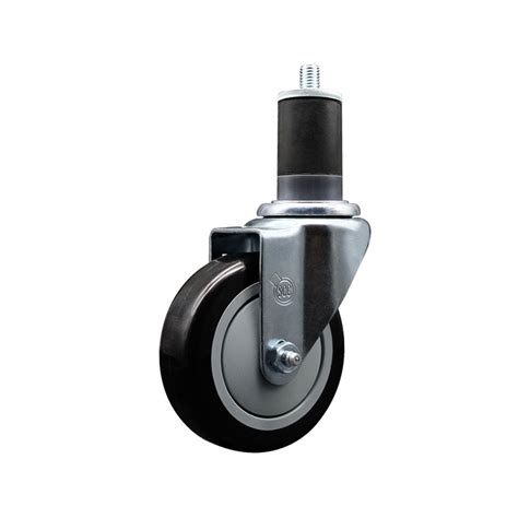 4 Inch Black Poly Wheel Swivel 1 58 Inch Expanding Stem Caster Scc