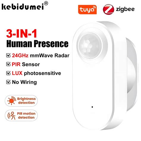 Zigbee 3 In 1 Human Presence Detector Luminance Distance Detection สมาร์ท Pir Motion Sensor