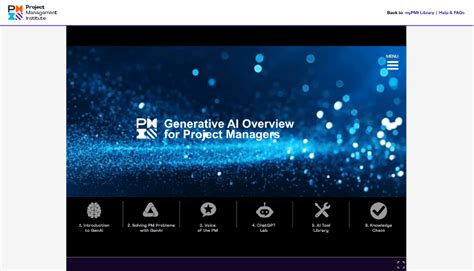 PMIs Generative AI Overview For Project Managers Course