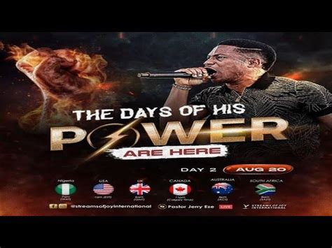 Samuel Edeh On Linkedin The Days Of His Power Are Here Day 2 Nsppd 20th August 2024