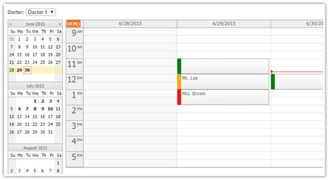 Aspnet Doctor Appointment Scheduling C Vbnet Sql Server Daypilot Code